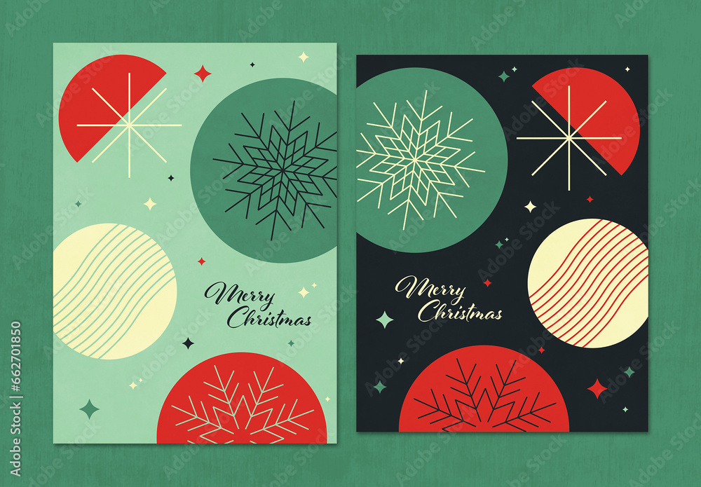 Vintage Merry Christmas Poster Layout Stock Template | Adobe Stock
