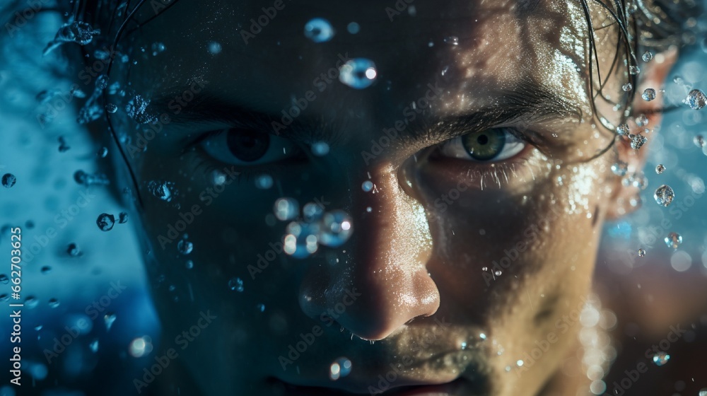 A close-up shot capturing the focused determination in the eyes of a ...
