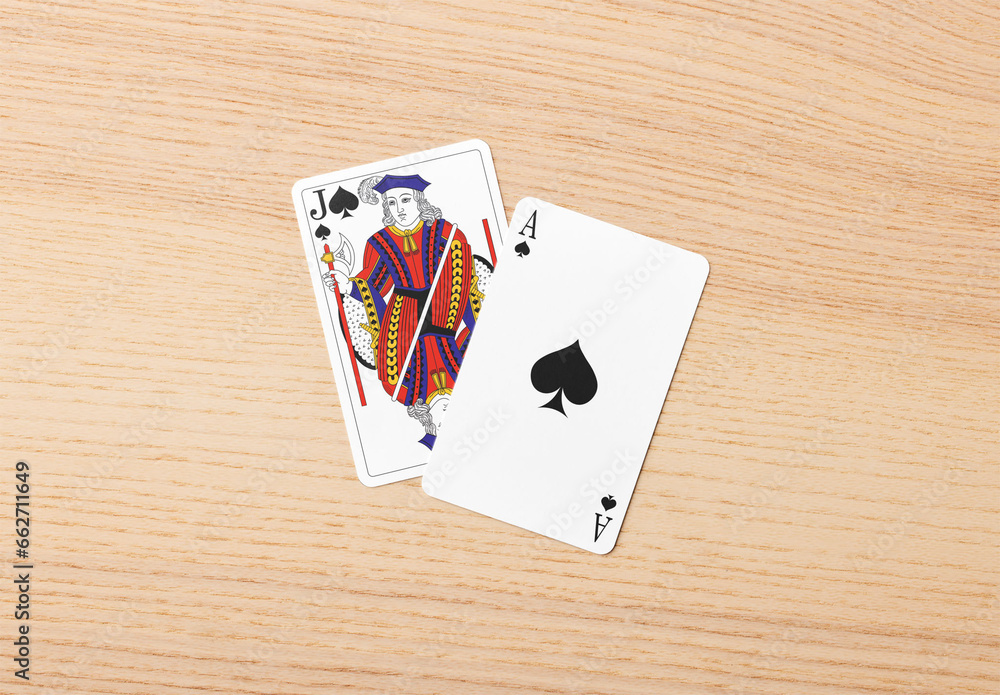 Mockup of two customizable playing cards Stock Template | Adobe Stock
