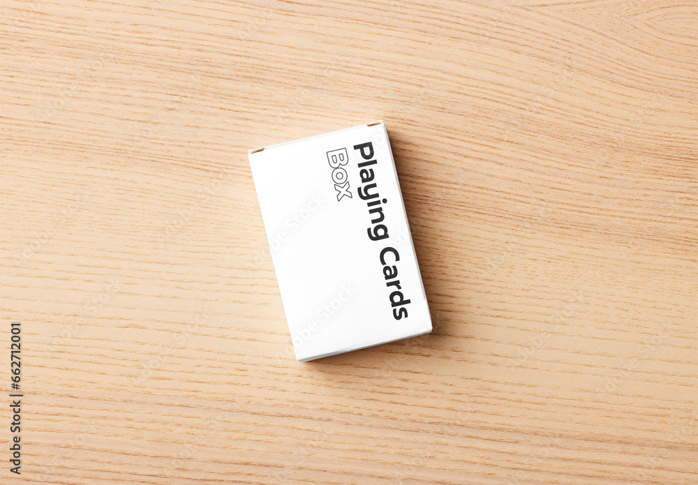 Mockup of customizable box of playing cards Stock Template | Adobe Stock