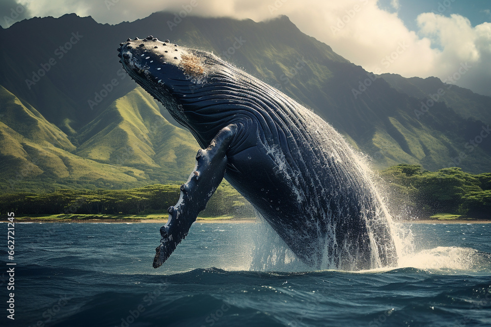 Majestic moment when a colossal blue whale breaches the ocean's surface ...