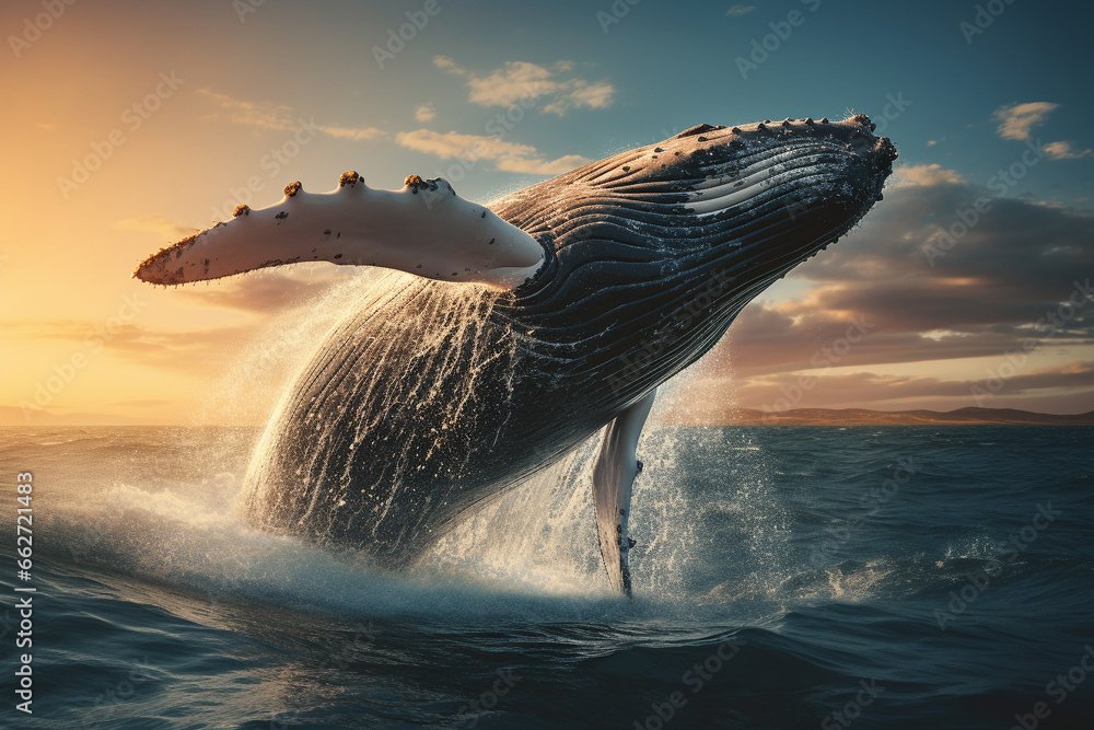 Majestic moment when a colossal blue whale breaches the ocean's surface ...