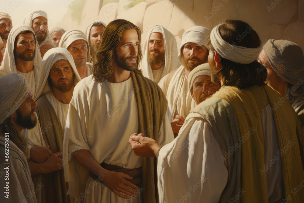 Jesus Christ and his disciples Stock Illustration | Adobe Stock
