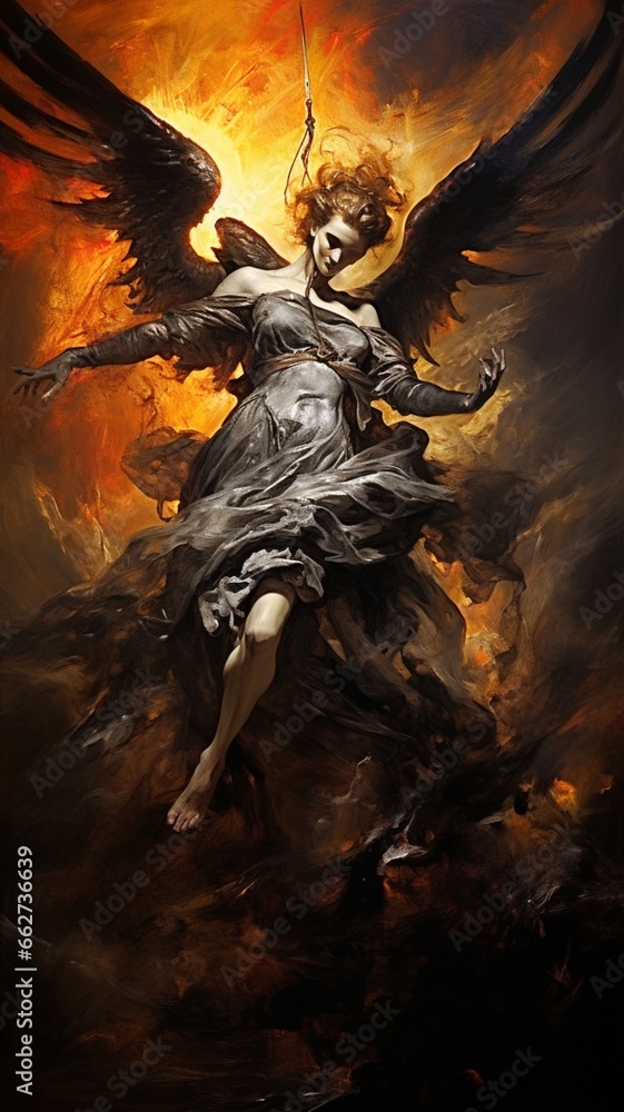 Beautiful angel battling with danger devil photography image Ai ...