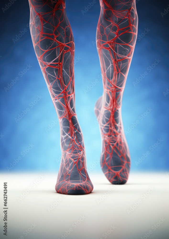 human legs with varicose veins, diseased vessels, phlebology, pathology ...