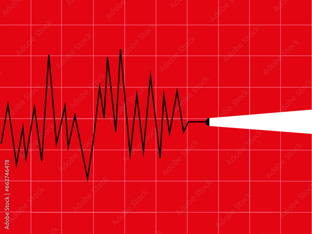 Seismometer recording earthquake Richter scale measurement in graph ...