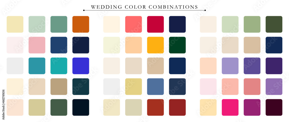 Wedding palette. Trend color palette guide template. An example of a ...