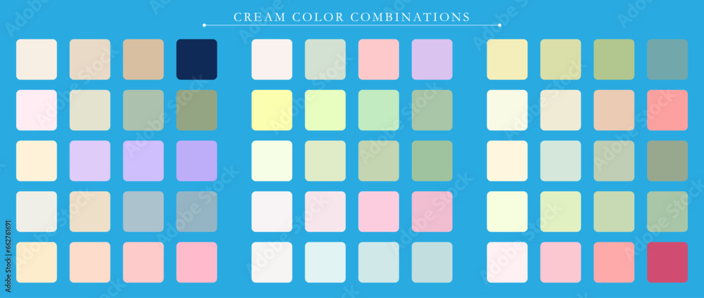 Cream palette. Trend color palette guide template. An example of a ...