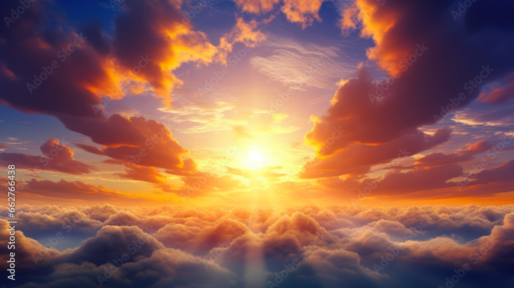 Heat wave of extreme sun and sky background. Hot weather and global ...