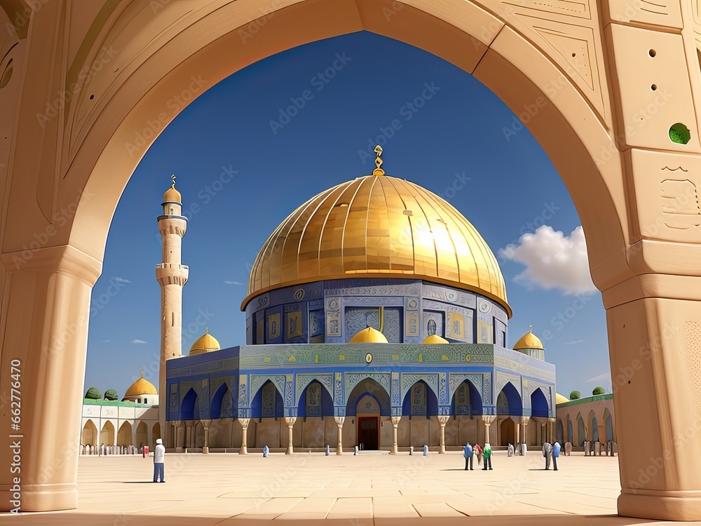Free Jerusalem Al-Aqsa Mosque, Al-Quds Al-Sharif old city Omar mosque ...