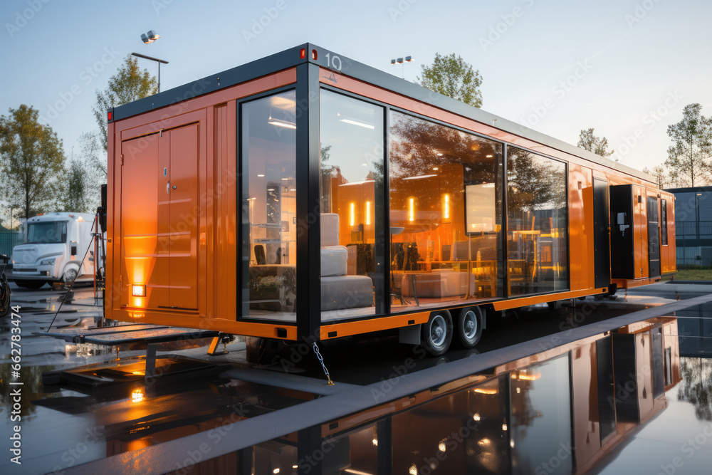 Explore the cutting-edge design of a modern modular office space within ...