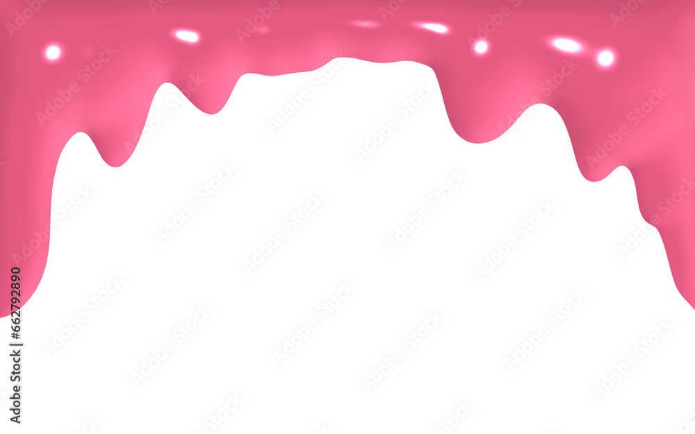 pink liquid ink color paint splash dripping dropping strawberry sauce ...