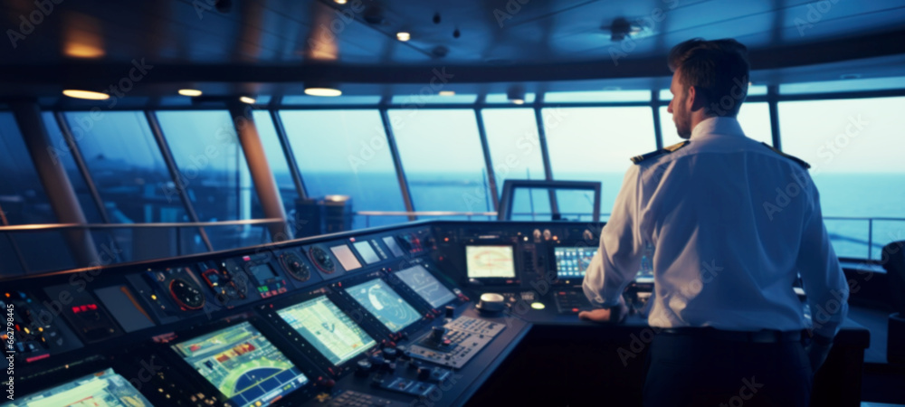 Captain in control of the cruise, Navigation officer on watch during ...