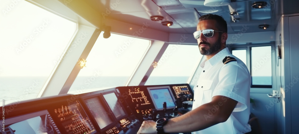 Captain in control of the cruise, Navigation officer on watch during ...