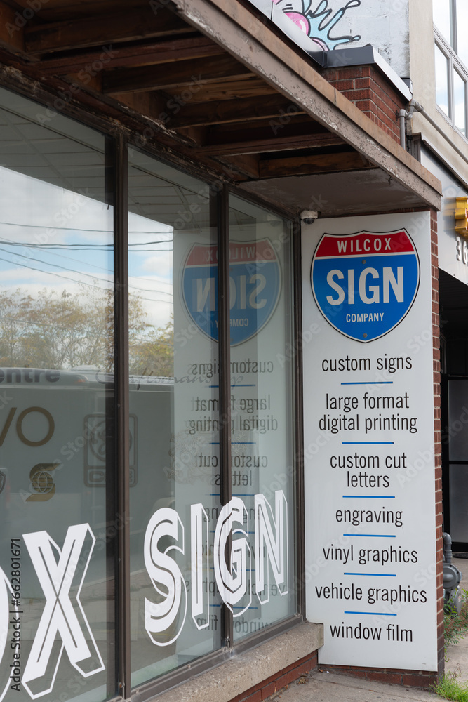 exterior sign and building of Wilcox Sign Company, a manufacturer of ...