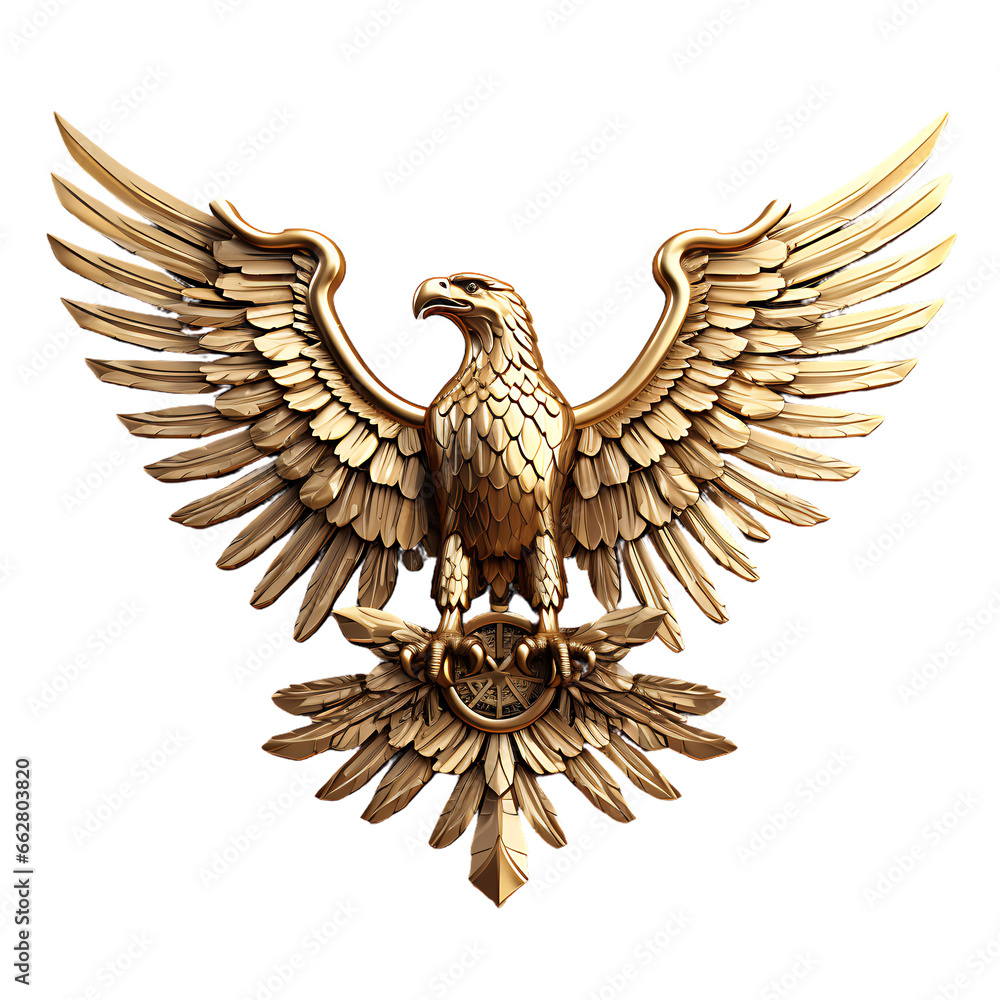 3d gold eagle symbol Stock Illustration | Adobe Stock
