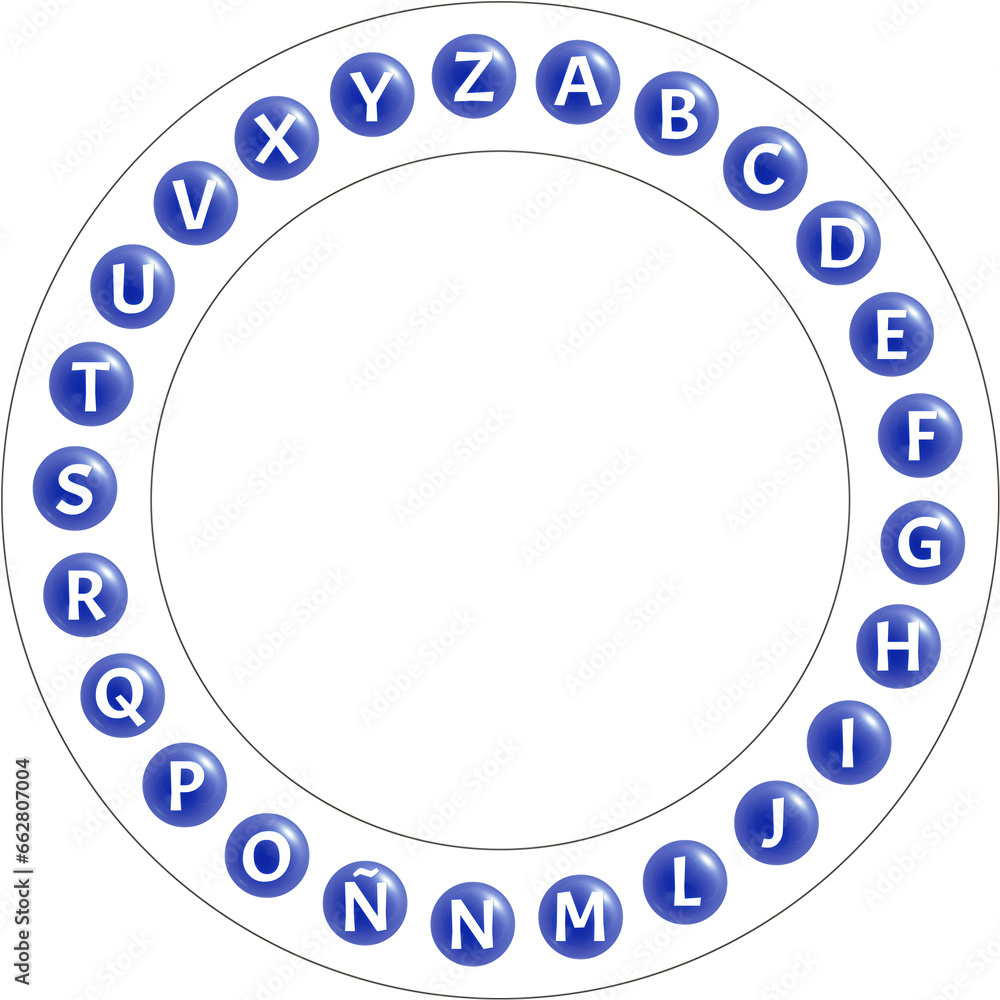Rosco azul de letras RECORTABLE en PNG transparente para jugar a ...