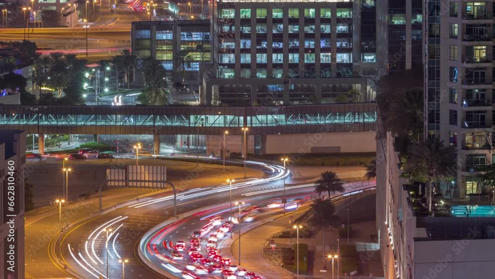 Top aerial view of busy road intersection and traffic junctions in ...