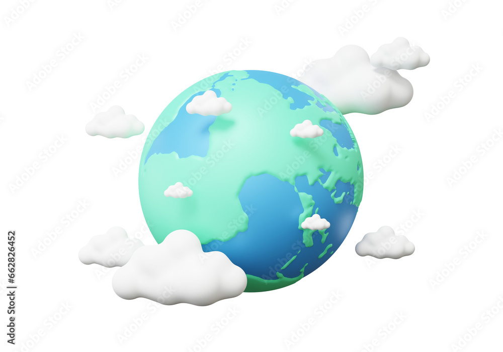 Protect earth ecosystem clouds network internet worldwide on isolated ...