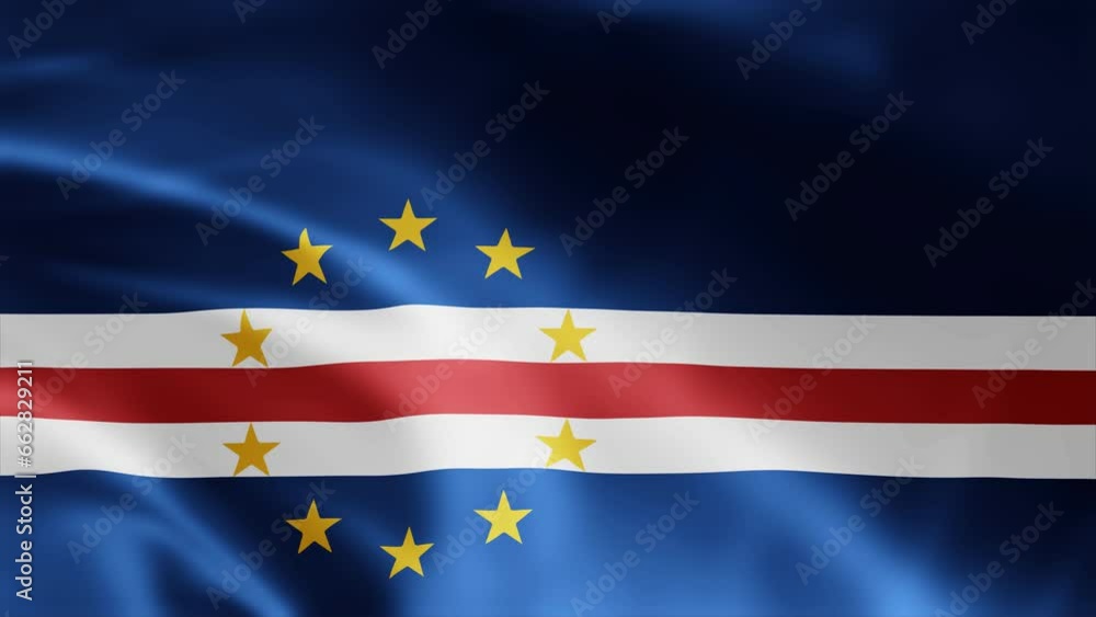 Cape Verde Flag Is Waving 3d Animation Cape Verde Flag Waving In The