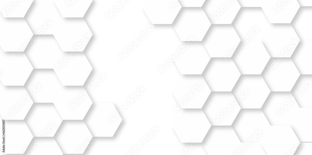 Abstract background with hexagon and white Hexagonal Background. Luxury ...