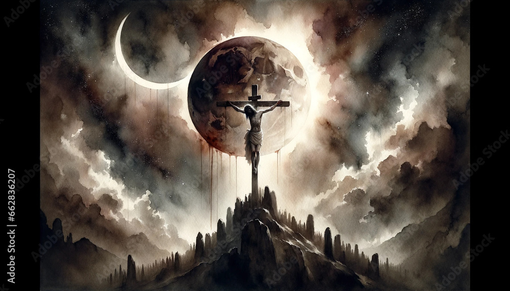 Eclipse of Redemption: The Crucifixion of Jesus Christ on the Cross in ...