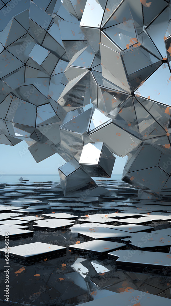 Self-repairing materials in a futuristic building, technology ...