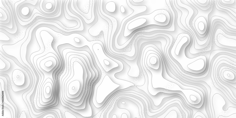 Seamless pattern with White wave paper topographic contours map ...