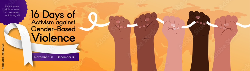 Long horizontal Banner for 16 Days of Activism against Gender-Based ...