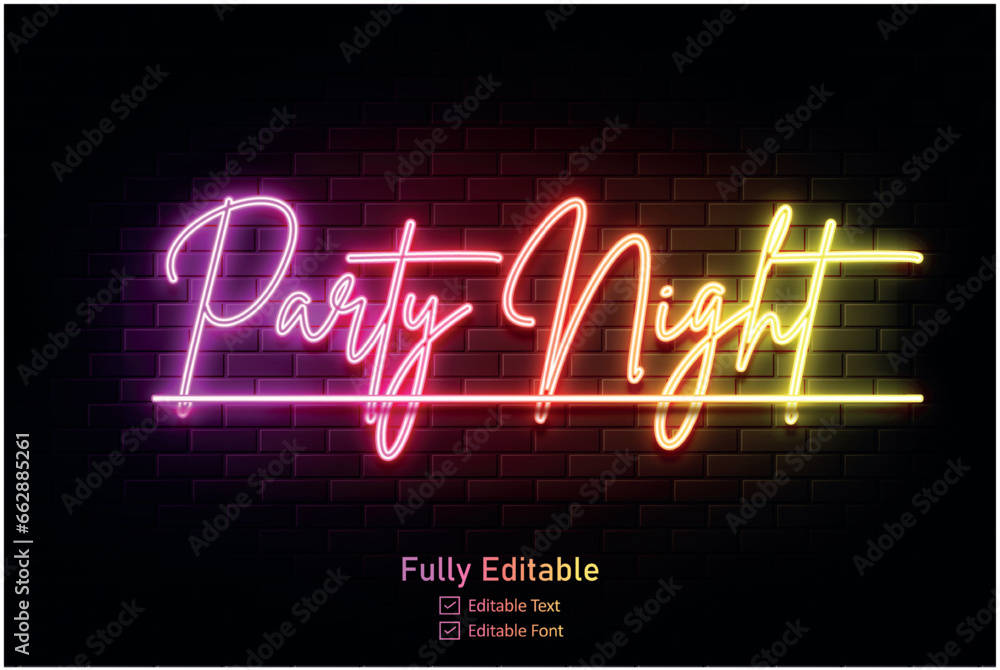 Neon effect for edible text neon style effect logo and night club logo ...