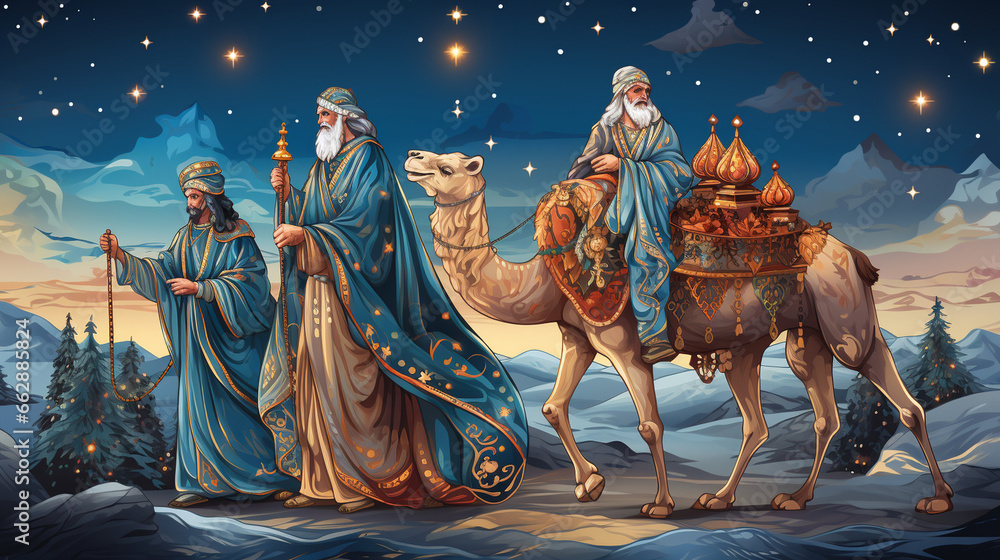 Three Wise Men: The iconic figures of the Three Wise Men riding on ...