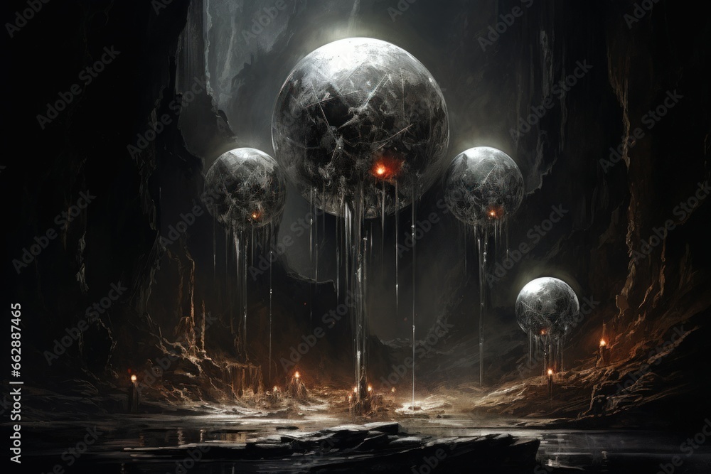 Arcane crystal orbs, containing trapped magical entities with untold ...