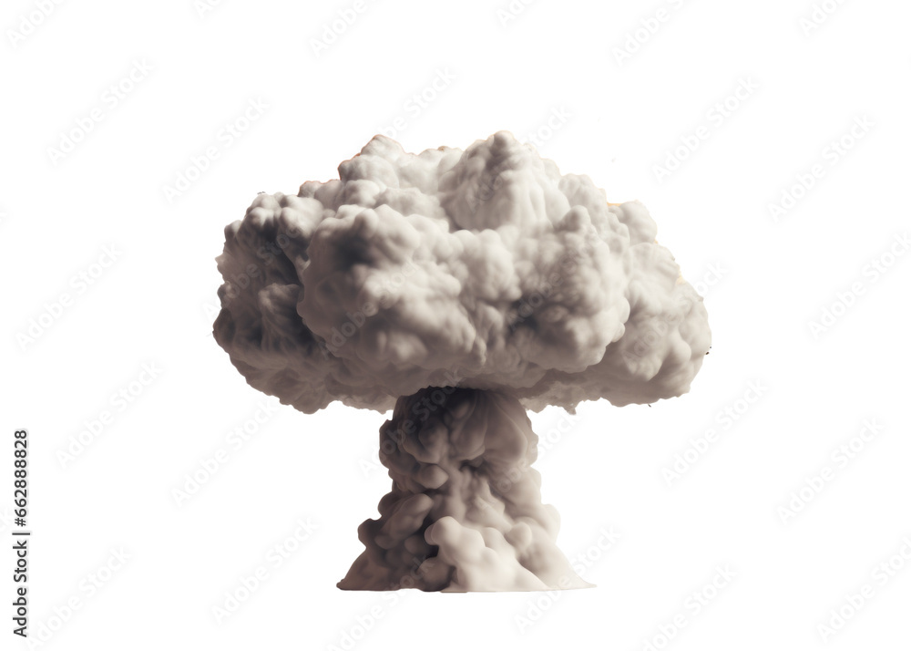 Hongo atómico de una explosión nuclear en fondo transparente. Stock ...