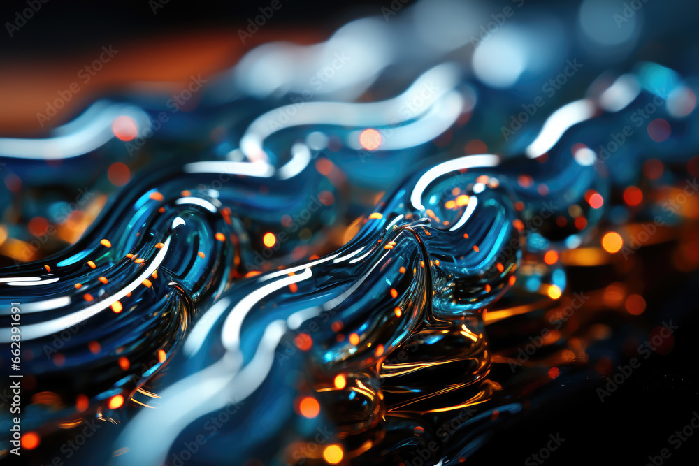 A close-up of an electric eel's skin, covered in specialized cells that ...