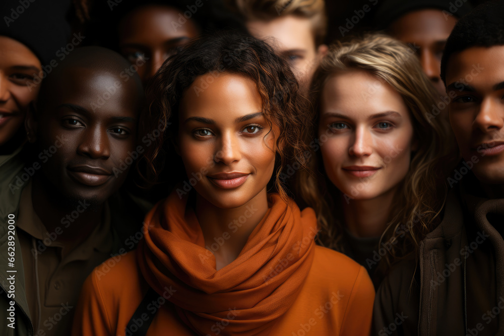 A mosaic of diverse faces united against stereotypes, illustrating the ...