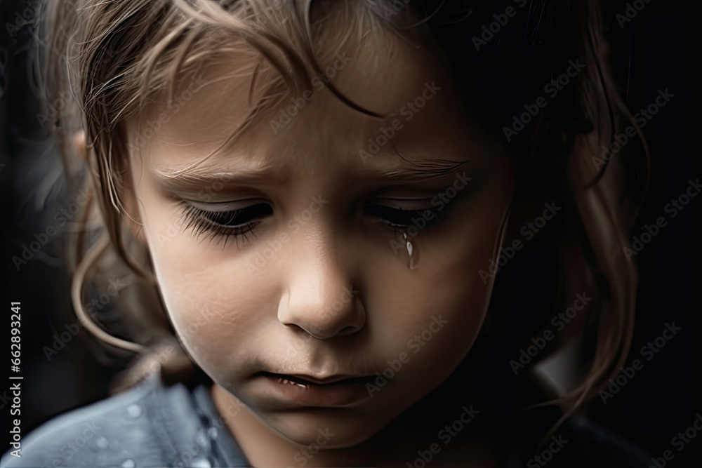 Foto de tears on the face of a little boy, grief an extremely upset do ...