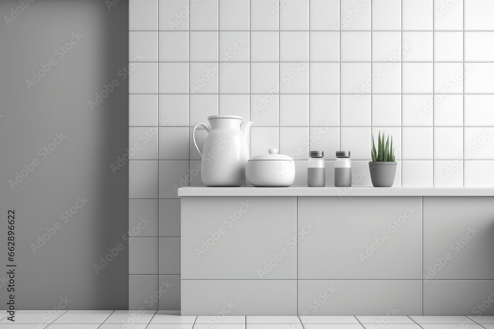 Background of bathroom wall and counter tile. Self-empty the tub. tiles ...