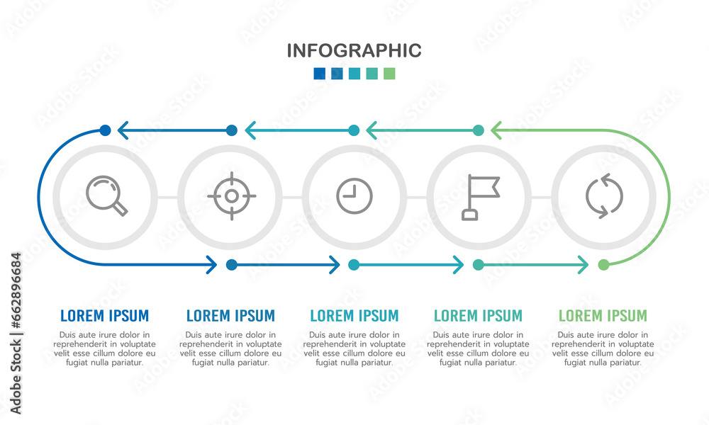 Vetor de 5 process cycle Infographic for business to succeed. Strategy ...