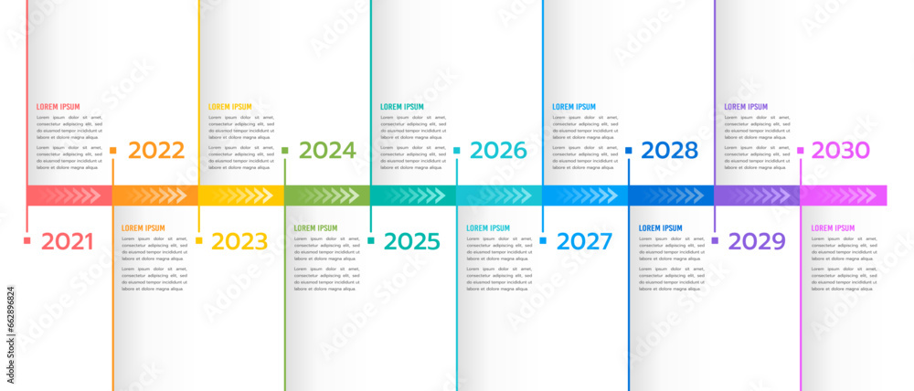10-year anniversary timeline infographic brochure. Milestone, Business ...
