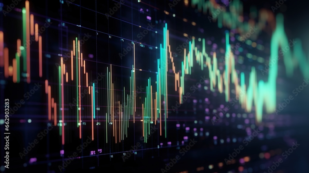 Generative AI, stock market chart lines, financial graph on technology ...