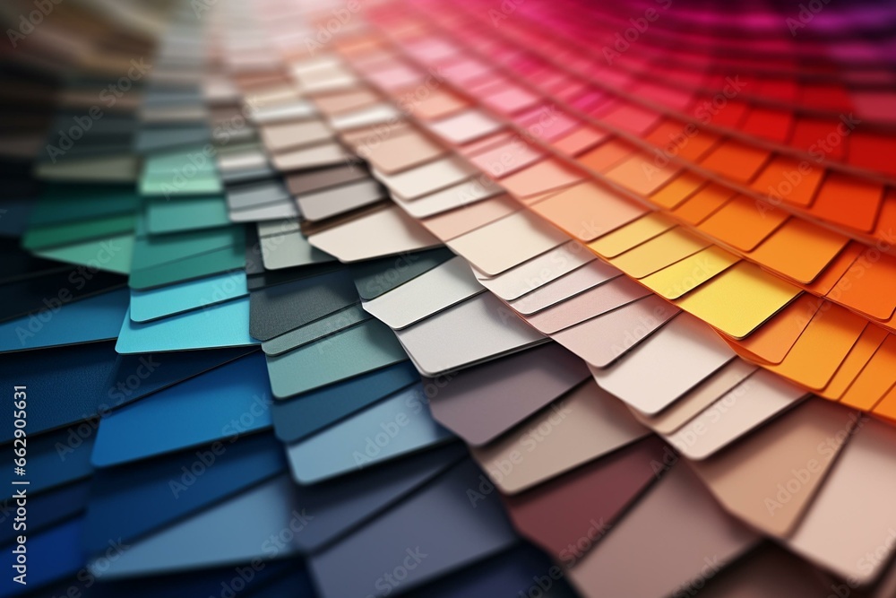 Color guide chart with multiple swatches in various shades. Generative ...