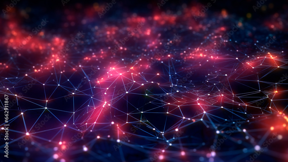 Visual representation of network connections, lines and nodes. Generative AI Stock Illustration ...