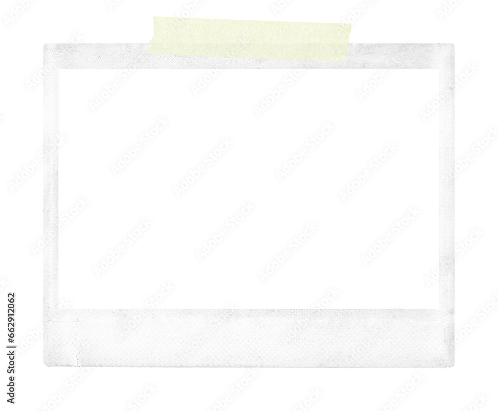 rectangle polaroid frame template on transparent background, extracted ...