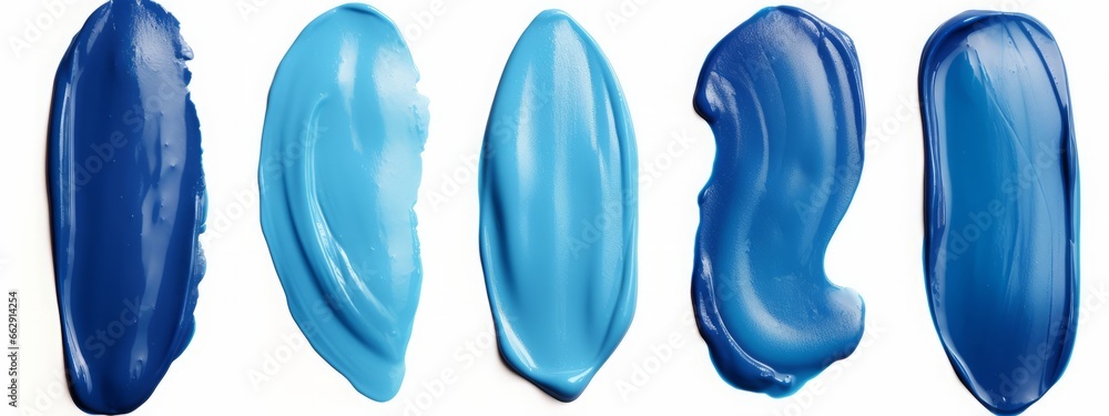 Blue paint brush stroke smear color texture swatch background lipstick ...