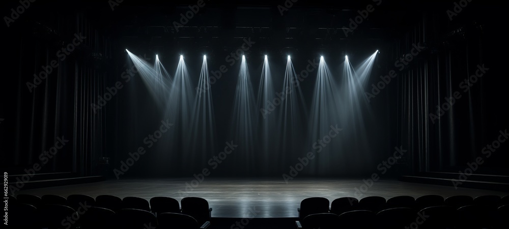 Empty 3d room background template - Theater stage with black velvet ...