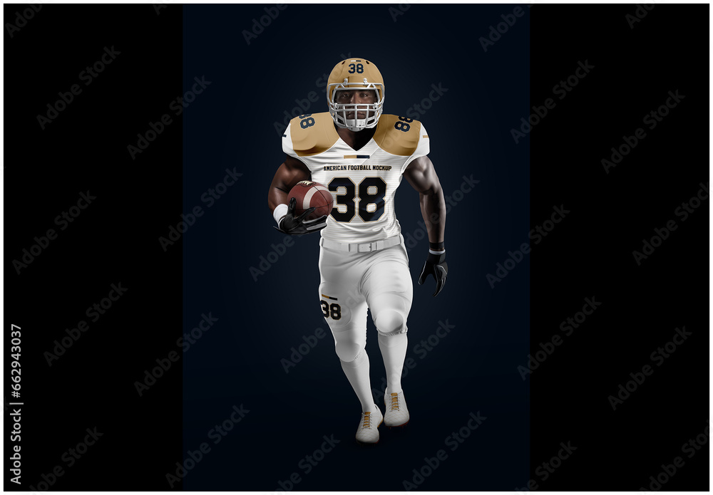 American Football Player Mockup Stock Template | Adobe Stock