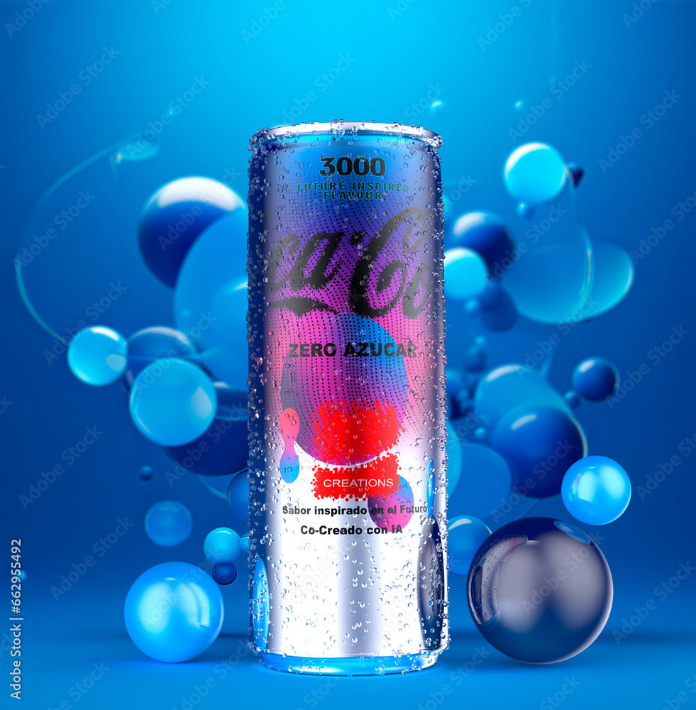 Spain, Malaga - October 14, 2023:Coca‑Cola Creations imagines the year ...