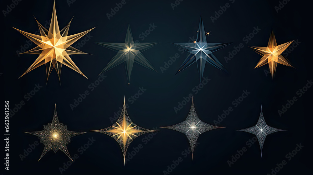Vector star set with a versatile range of star shapes perfect for design flexibility Stock ...