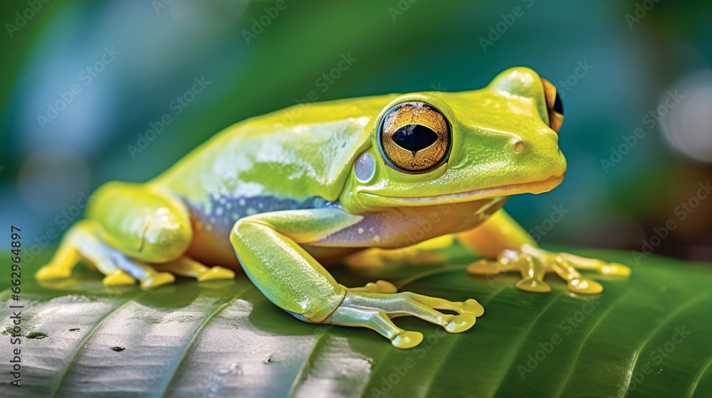 Fleischmanna??s Glass Frog in a serene pose, the high-resolution camera ...