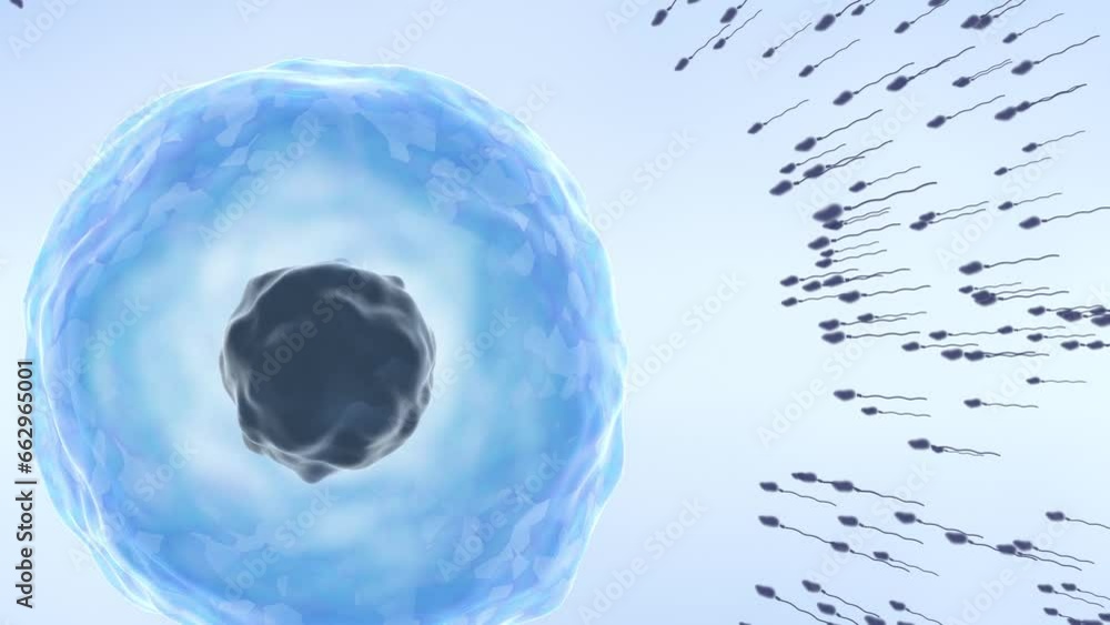 spermatozoon race to the ovum 3d animation of pregnancy. can be used to ...